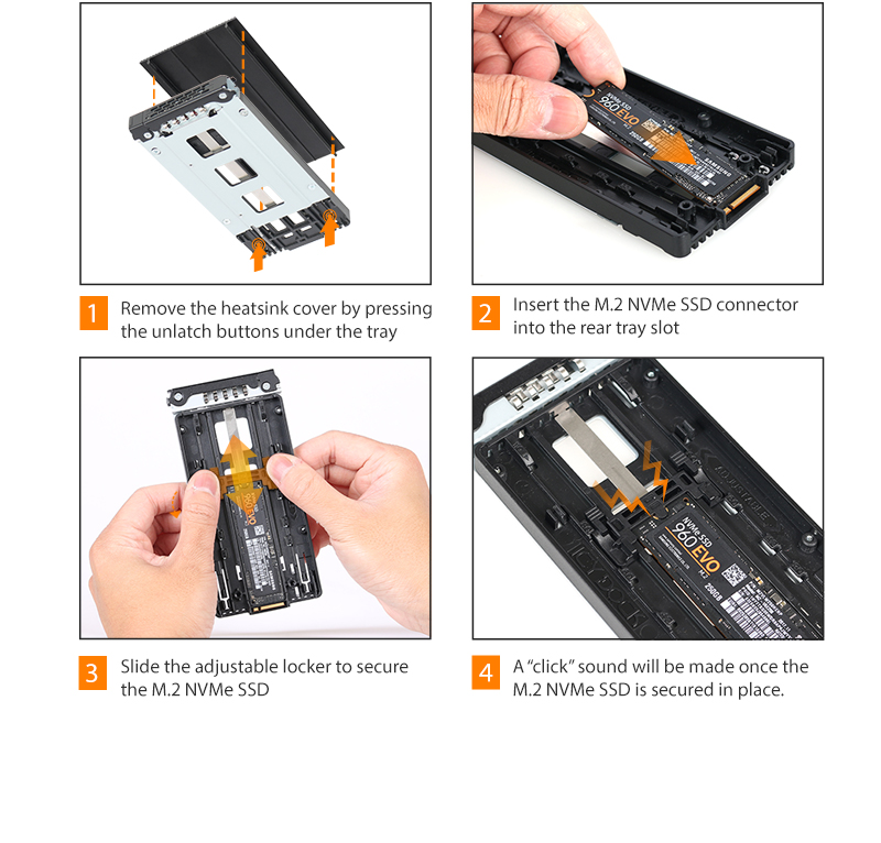 2 Bay M.2 PCIe 3.0/4.0 NVMe SSD Mobile Rack for External 3.5” Drive Bay