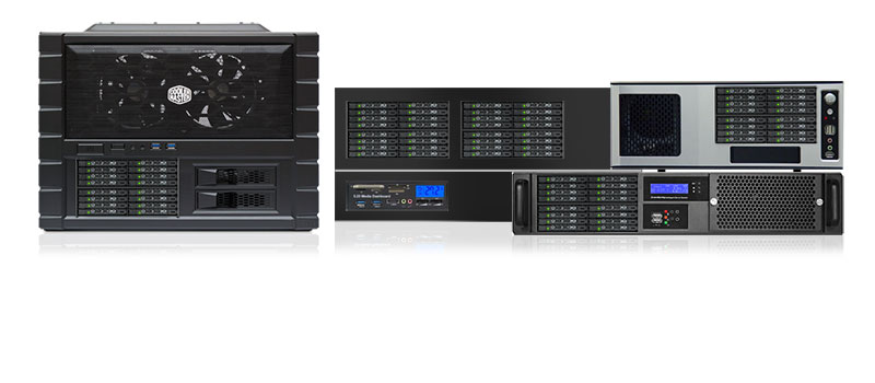 Rugged 16 x 2.5" SAS/SATA HDD/SSD Mobile Rack Enclosure for 2 x 5.25 ...