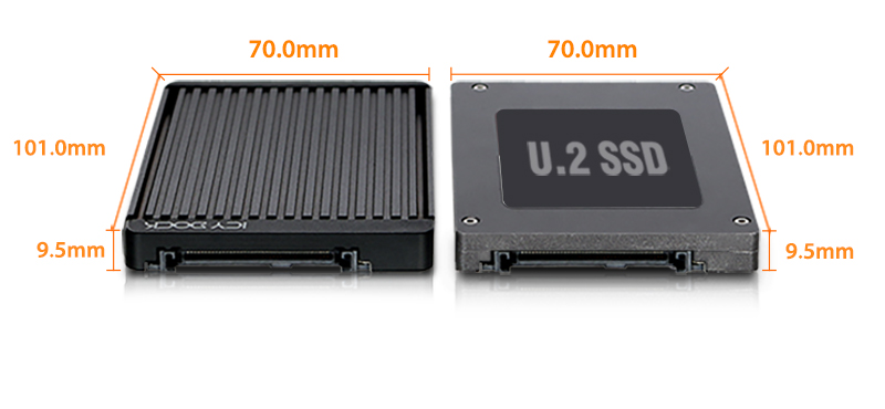 M.2 PCIe 3.0/4.0 NVMe SSD to 2.5" U.2 SSD Converter / Mounting Adapter