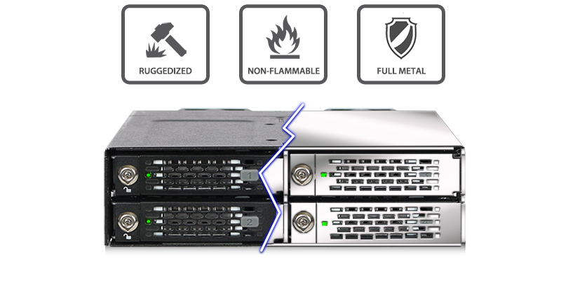 MB720M2K-B_Rugged 4 x M.2 NVMe SSD PCIe 4.0 Mobile Rack Enclosure for 5 ...