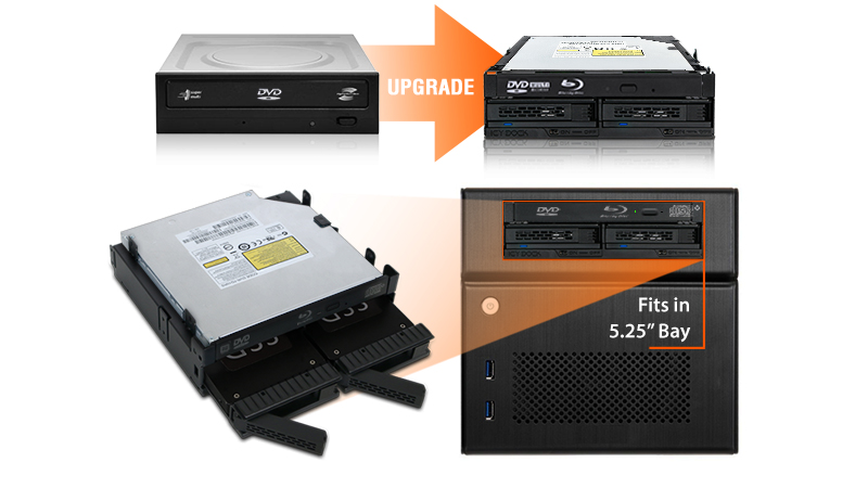 2x2.5" SAS/SATA HDD/SSD Mobile Rack + Ultra Slim/Slim Optical Drive ...