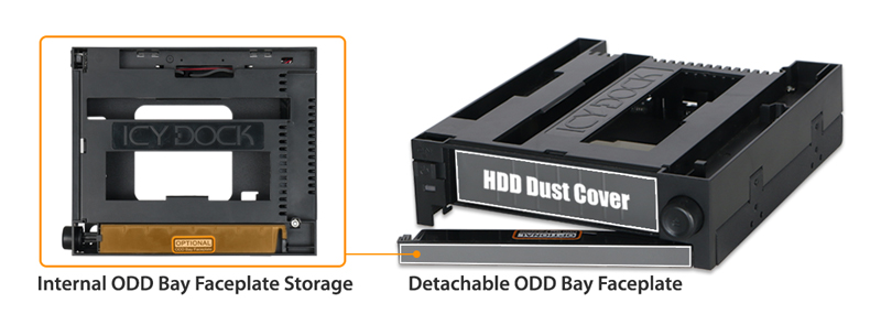 Tray-Less 3.5” SATA HDD Mobile Rack and Ultra-Slim 9.5mm ODD Bay for ...