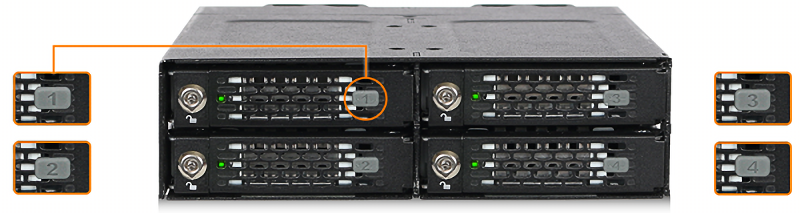 MB720MK-B V2_4 x M.2 NVMe SSD PCIe 4.0 Mobile Rack for 5.25" Bay with ...