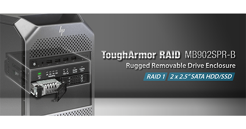 2 x 2.5” SATA HDD/SSD Removable RAID 1 Drive Enclosure for 5.25” Bay