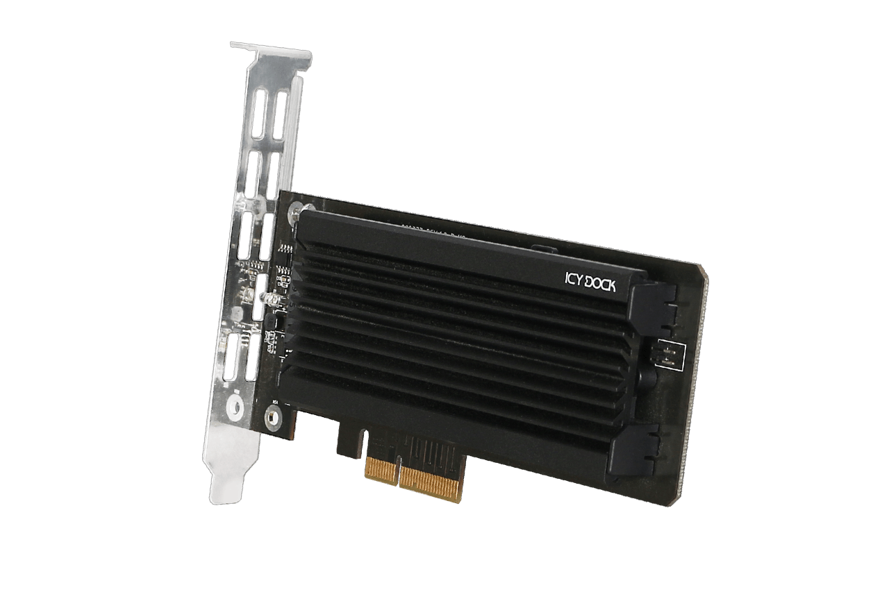1 x M.2 NVMe SSD to PCIe 3.0/4.0 x4 Adapter with Heat Sink & PCIe Bracket