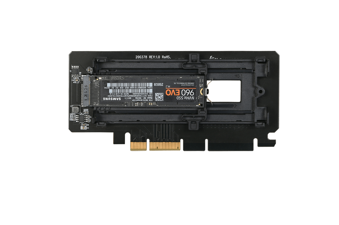 1 x M.2 NVMe SSD to PCIe 4.0 x4 Adapter with Heat Sink