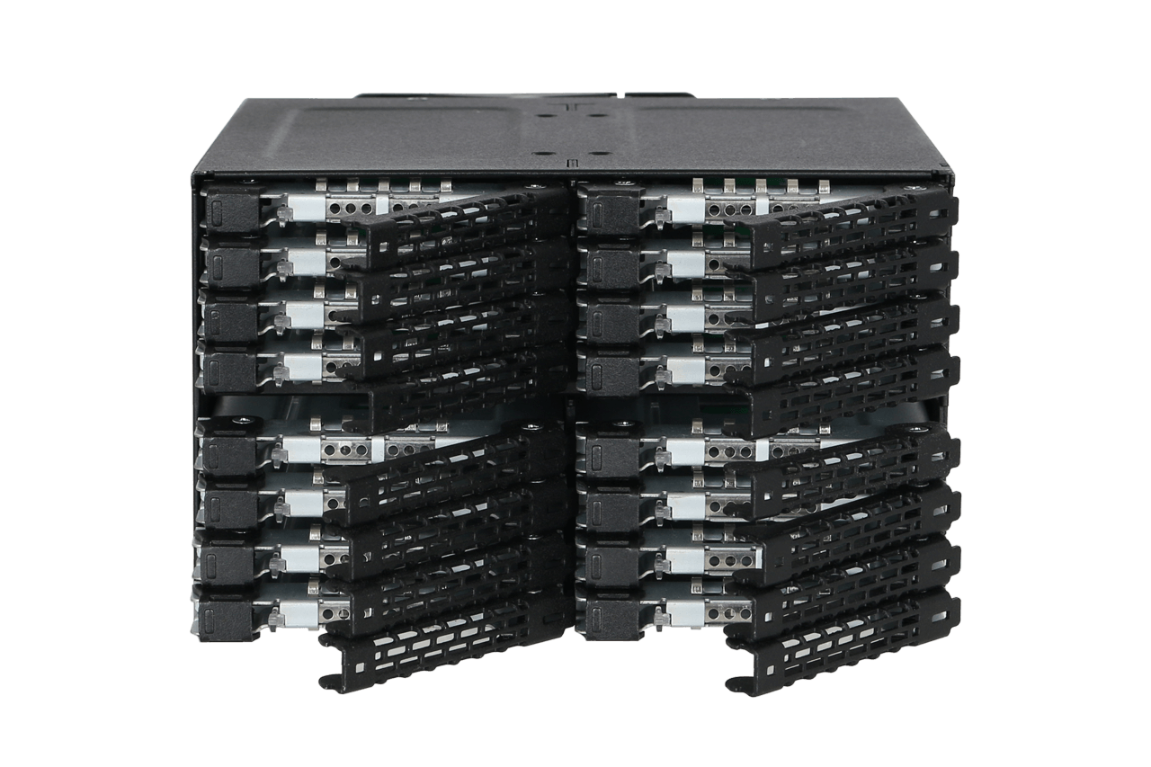 Rugged 16 x 2.5" SAS/SATA HDD/SSD Mobile Rack Enclosure for 2 x 5.25 ...