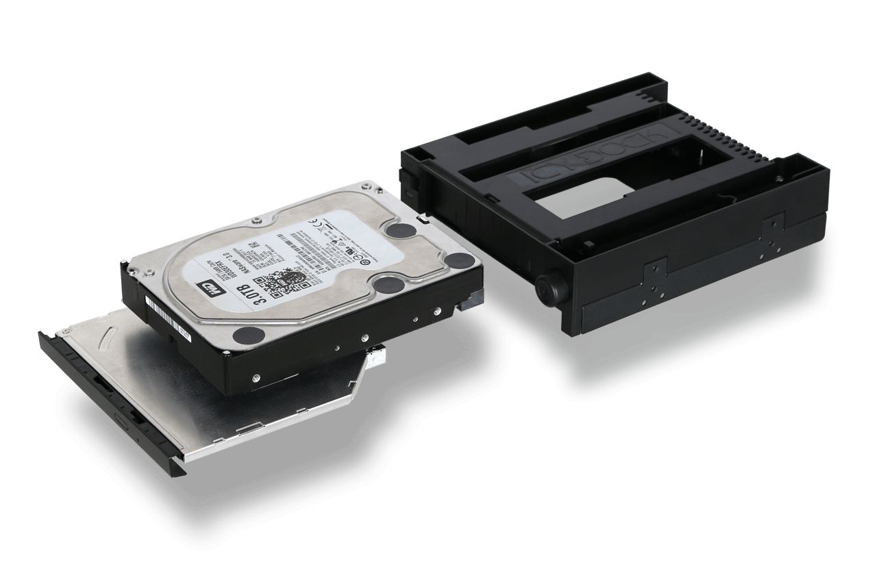 Tray-Less 3.5” SATA HDD Mobile Rack and Ultra-Slim 9.5mm ODD Bay for ...