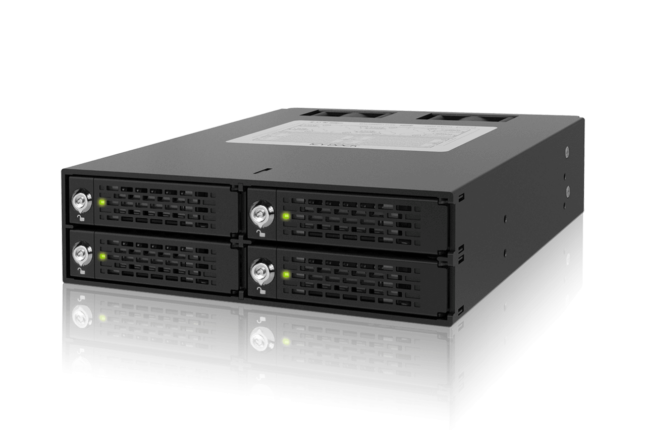 Rugged 4 x 2.5" SAS/SATA HDD/SSD Mobile Rack Enclosure for 5.25" Bay ...
