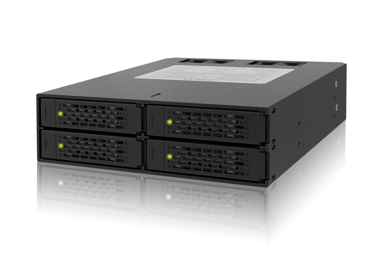 Rugged 4 x 2.5" SAS/SATA HDD/SSD Mobile Rack Enclosure for 5.25" Bay ...
