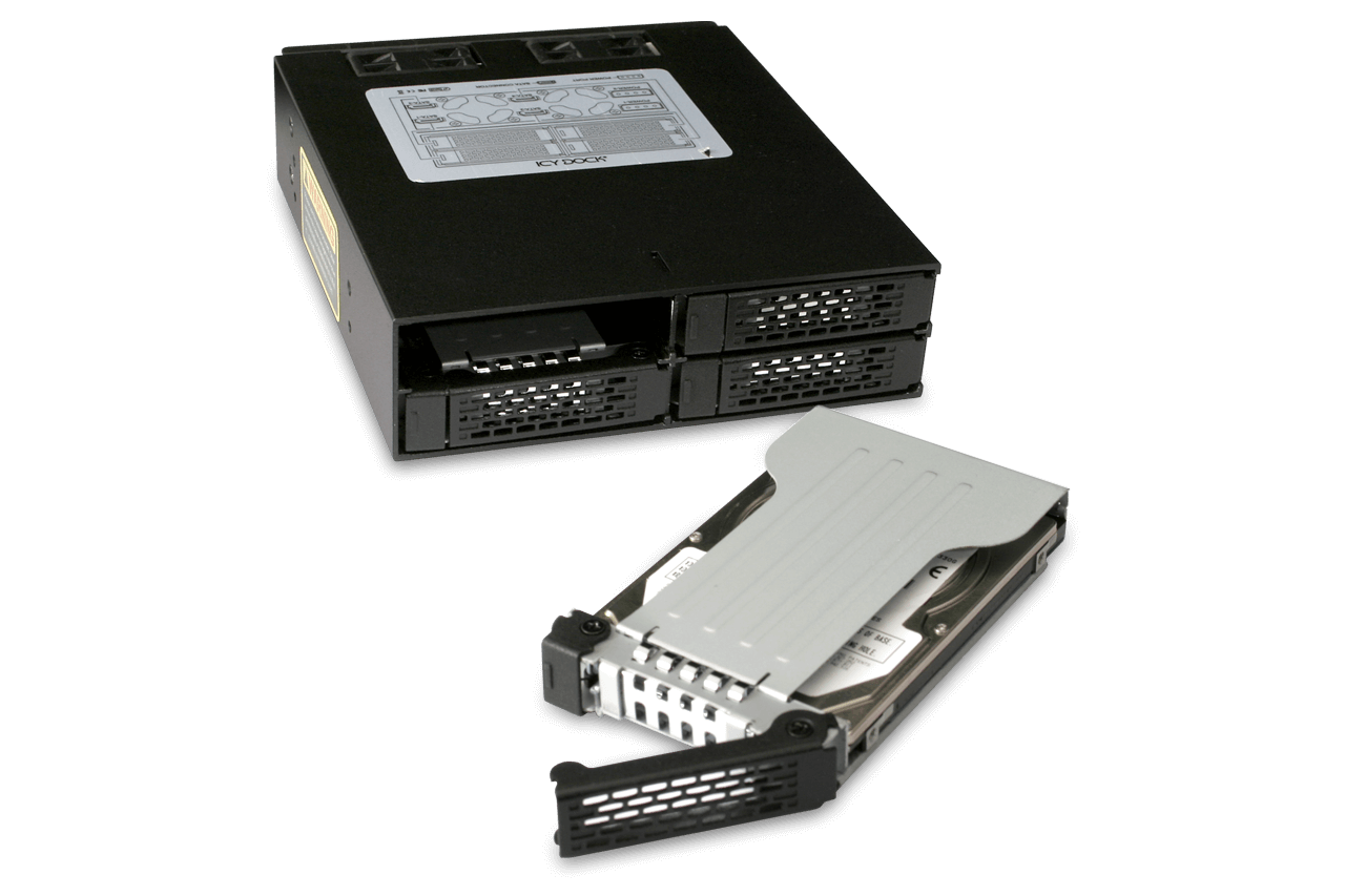 Rugged 4 x 2.5" SAS/SATA HDD/SSD Mobile Rack Enclosure for 5.25" Bay ...