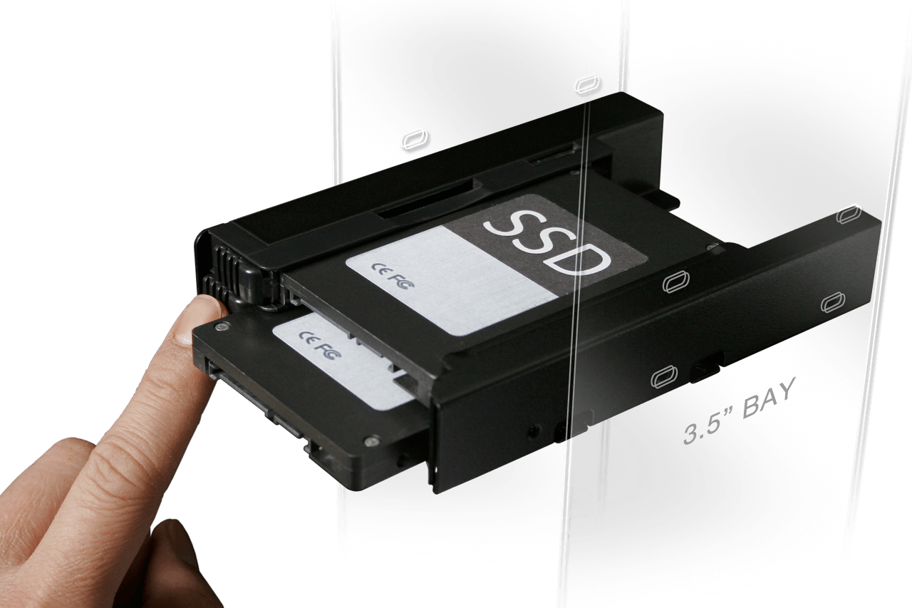 Dual 2.5" HDD & SSD Full Metal Mounting Bracket for Internal 3.5" Drive Bay