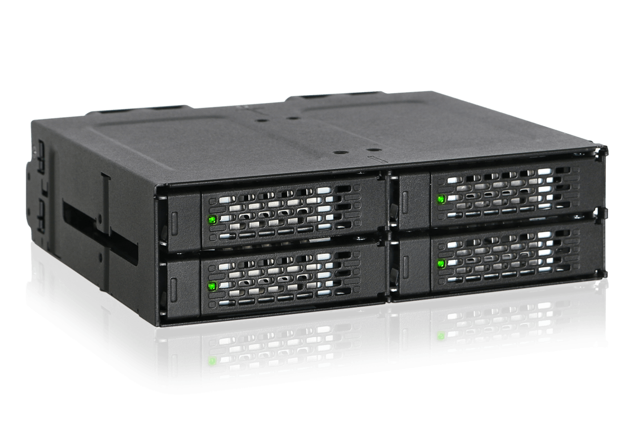 4 x 2.5" NVMe U.2/U.3 SSD PCIe 4.0 Mobile Rack for 5.25" Bay with ...