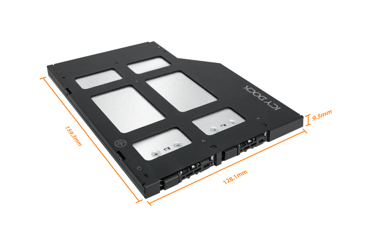 2 x M.2 NVMe SSD PCIe 4.0 Mobile Rack for 9.5mm Ultra Slim ODD Bay