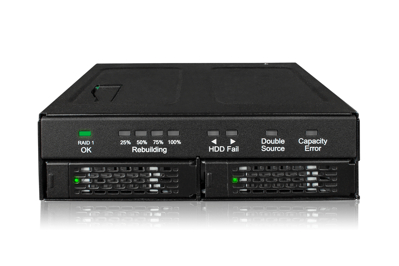 2 x 2.5” SATA HDD/SSD Removable RAID 1 Drive Enclosure for 5.25” Bay